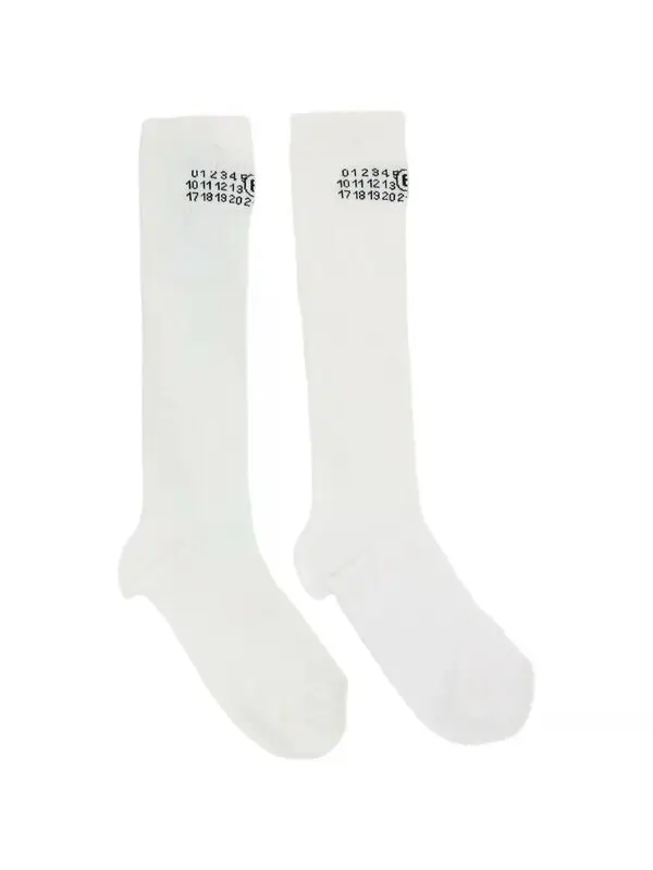 MAISON MARGIELA Ribbed Knee-high Socks - White