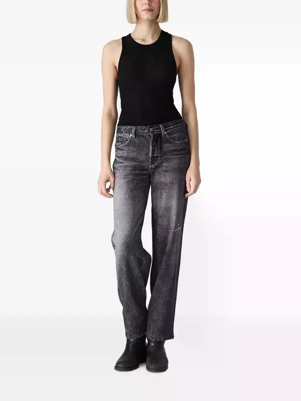 Vera Wang Ribbed Racer-back Tank Top - Black