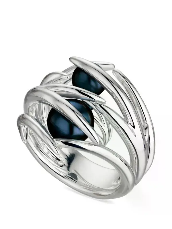 SHAUN LEANE Hooked Pearl Ring - Silver
