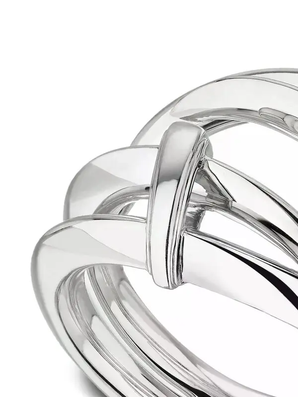 SHAUN LEANE Sabre Deco Twist Ring In Sterling