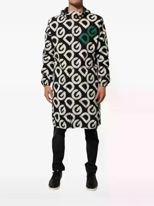 Dolce & Gabbana Dg Logo Print Zip-up Hoodie Jacket