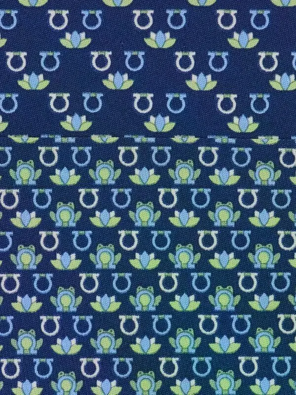 FERRAGAMO Silk Frog And Lily Pad Printed Neck Tie