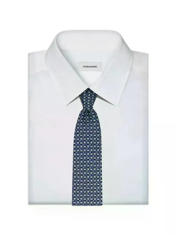 FERRAGAMO Silk Frog And Lily Pad Printed Neck Tie