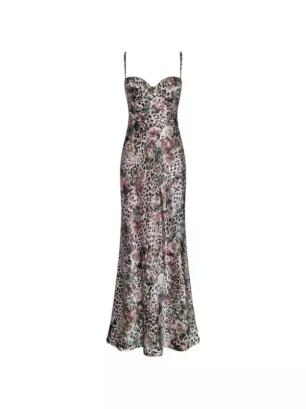 L'Agence Sayla Leopard Print Maxi Dress - Neutrals