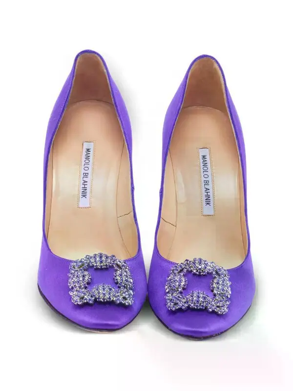 Manolo Blahnik Hangisi Crystal Buckle Pumps