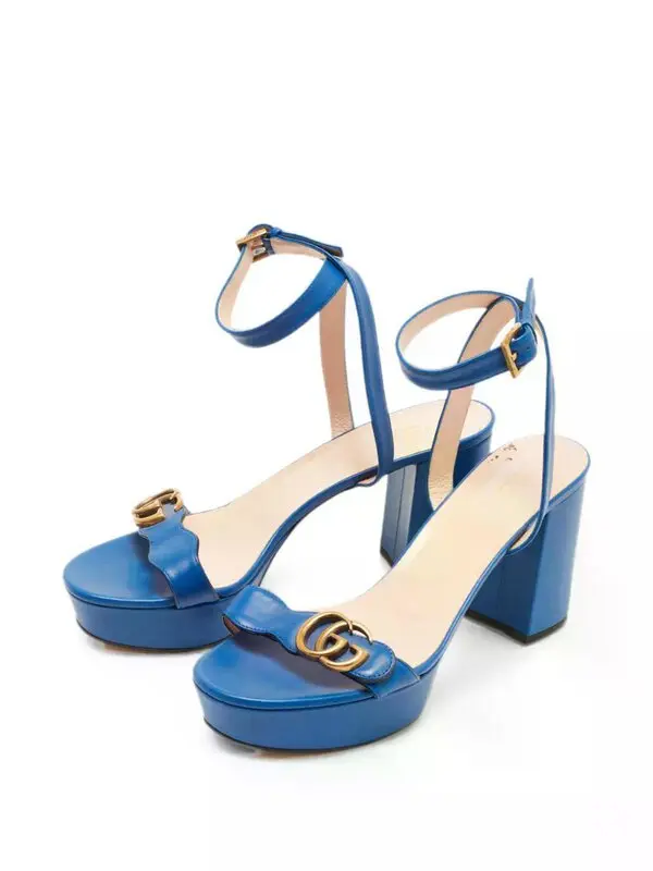 Gucci Gg Marmont Platform Sandals - Blue