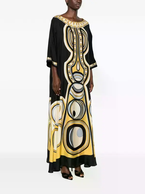 La DoubleJ Sacred Heart Print Maxi Dress