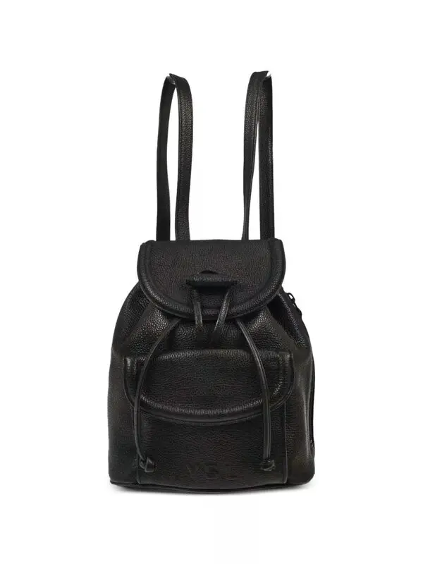 Saint Laurent Leather Foldover Top Drawstring Backpack