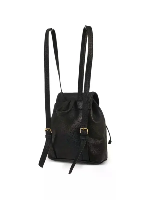 Saint Laurent Leather Foldover Top Drawstring Backpack