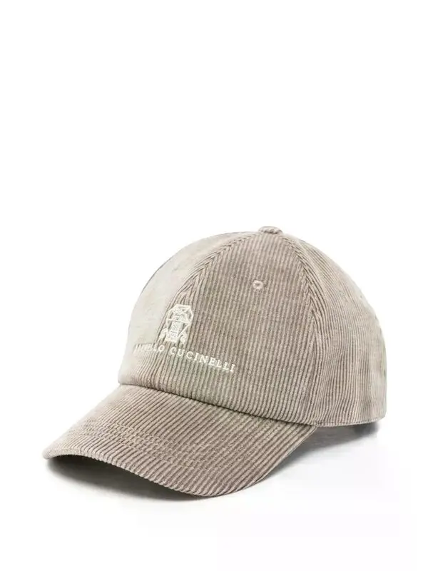 Brunello Cucinelli Corduroy Logo-embroidered Baseball Cap - Neutrals