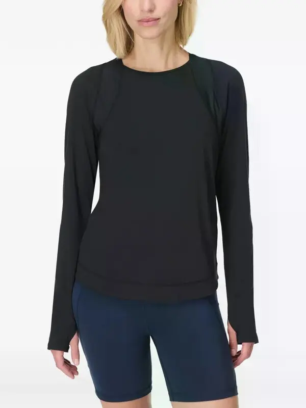 Sweaty Betty Breathe Easy Thumb Slot Mesh Panel Top - Black