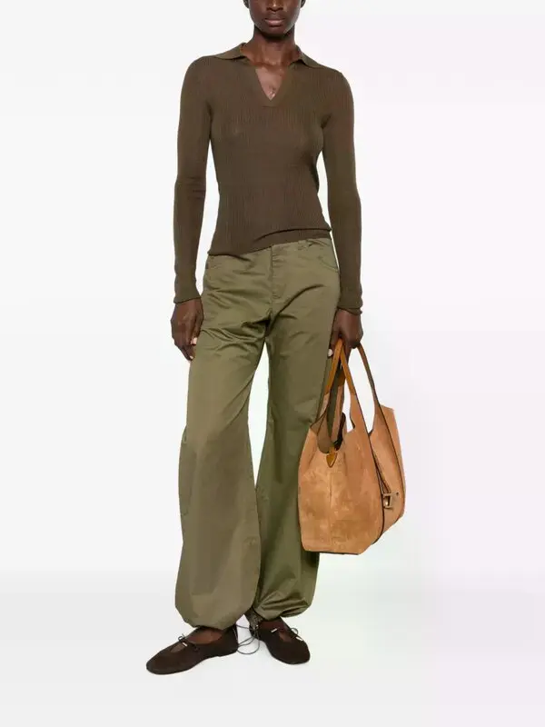 Max Mara Ribbed Knit Polo Sweater