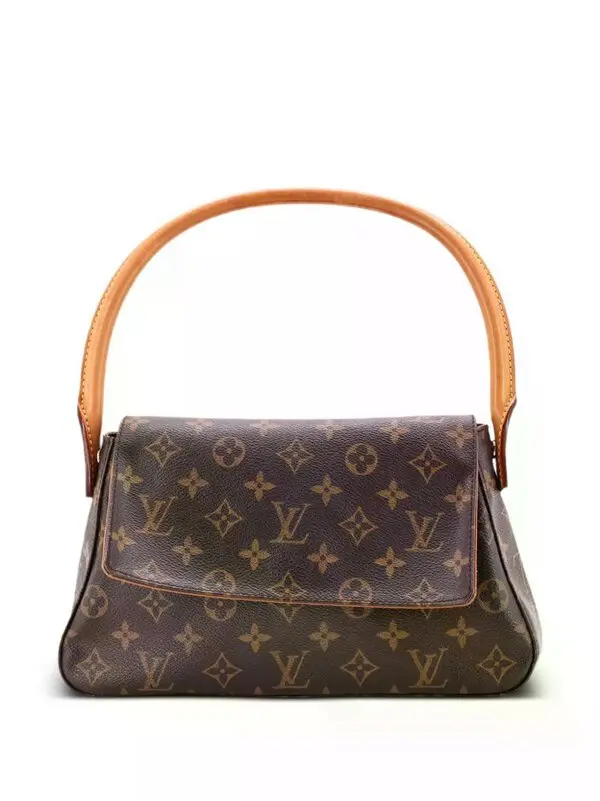 LOUIS VUITTON Monogram Canvas Looping Mini Satchel Handbag - Brown