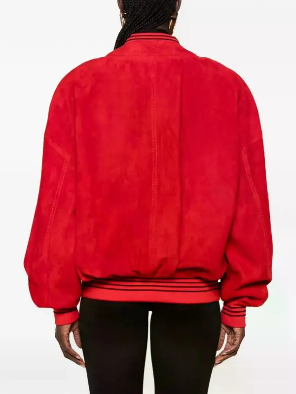 Versace Suede Finish Striped Trim Jacket