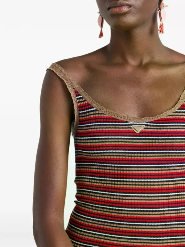 Prada Striped Cotton Knit Dress