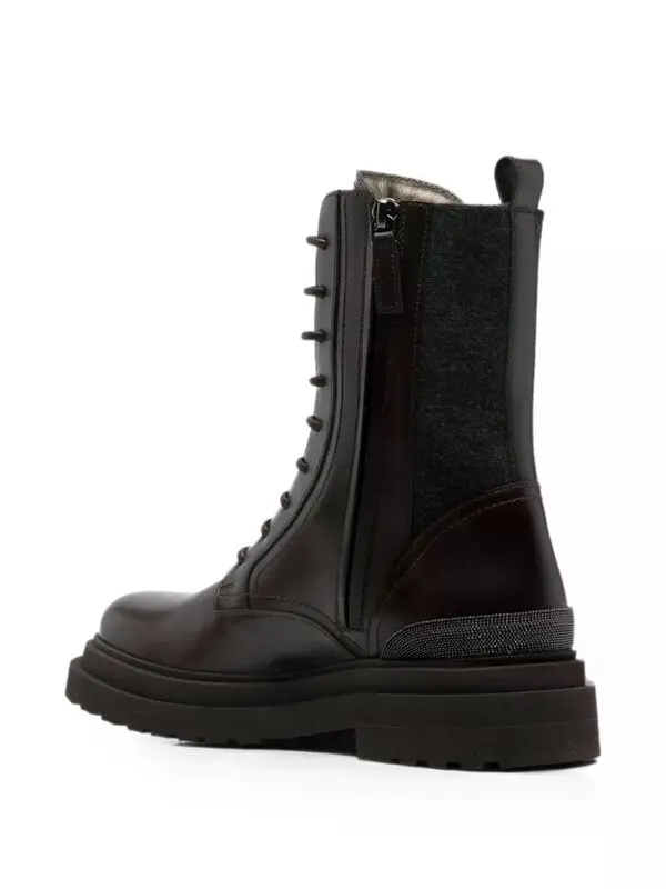 Brunello Cucinelli Leather Lace-up Boots - Brown