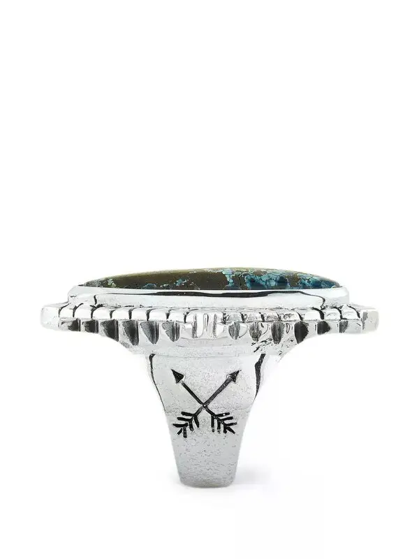 KING BABY STUDIO Tone Bezel-set Oval Turquoise Ring