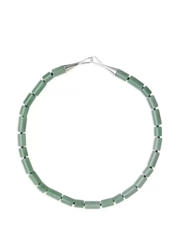 LIÉ STUDIO The Sadie Aventurine Beaded Necklace - Silver