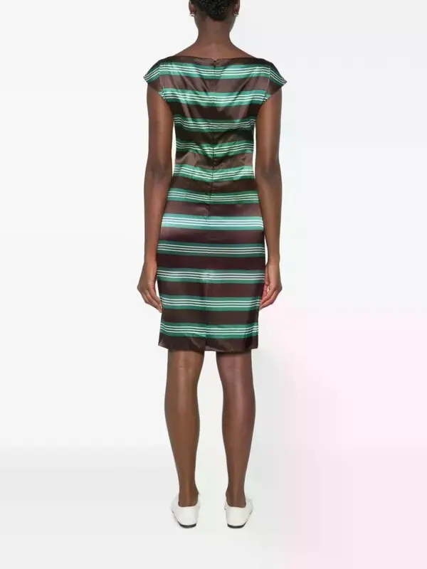 Prada Horizontal Stripe Sleeveless Mini Dress