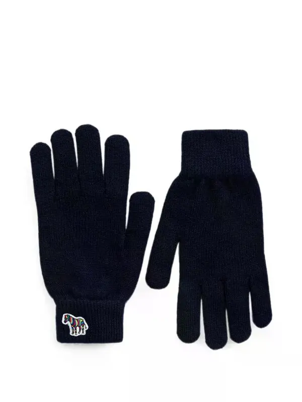 Paul Smith Zebra Patch Gloves - Blue