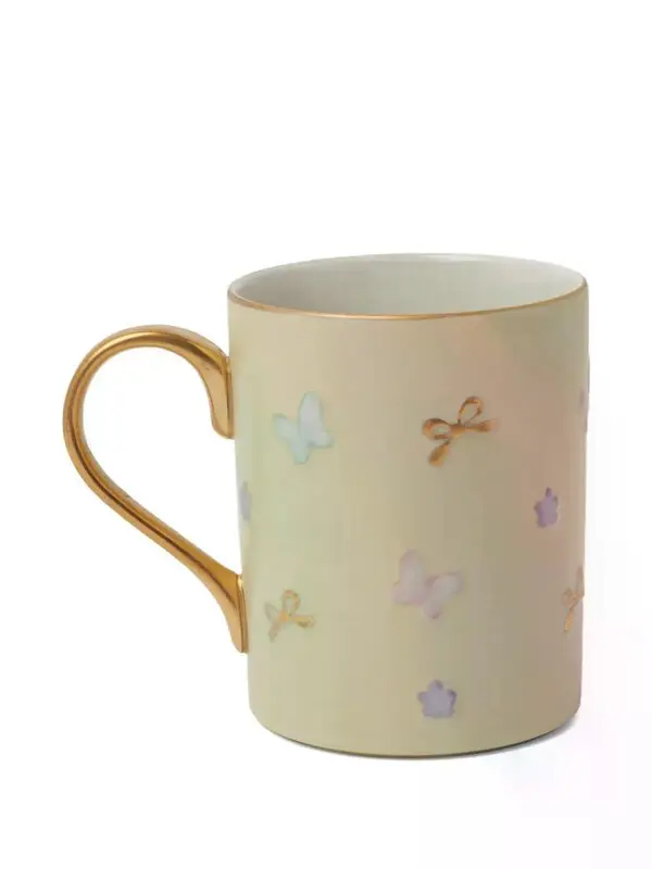 VILLARI Butterfly Bow-print Mug - Neutrals