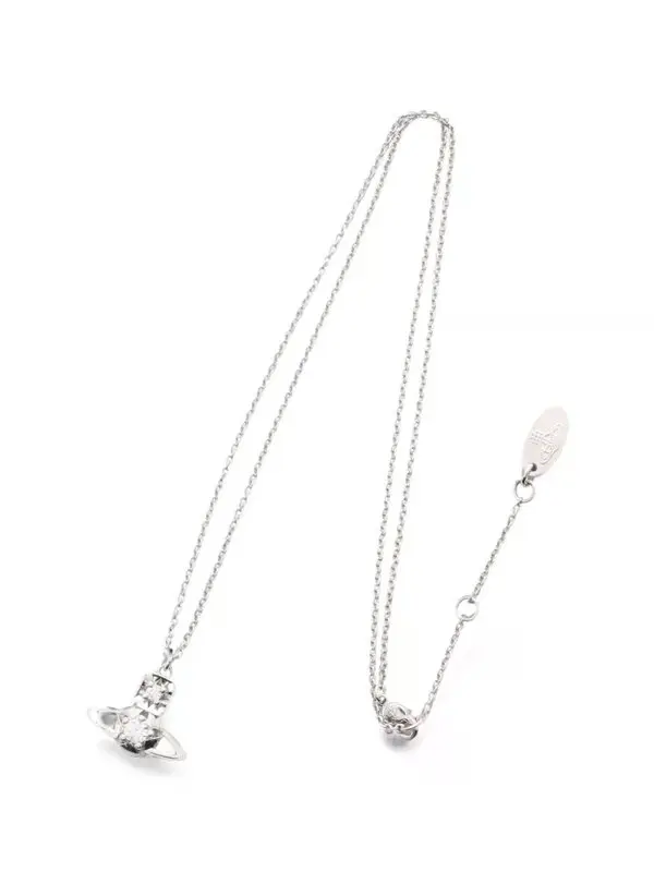 VIVIENNE WESTWOOD Tone Rhinestone Embellished Orb Pendant Necklace - Silver
