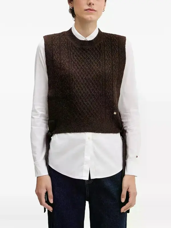 PEDRO DEL HIERRO Knitted Tie-side Vest - Brown