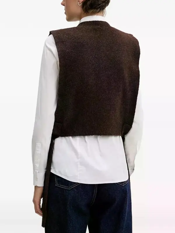 PEDRO DEL HIERRO Knitted Tie-side Vest - Brown