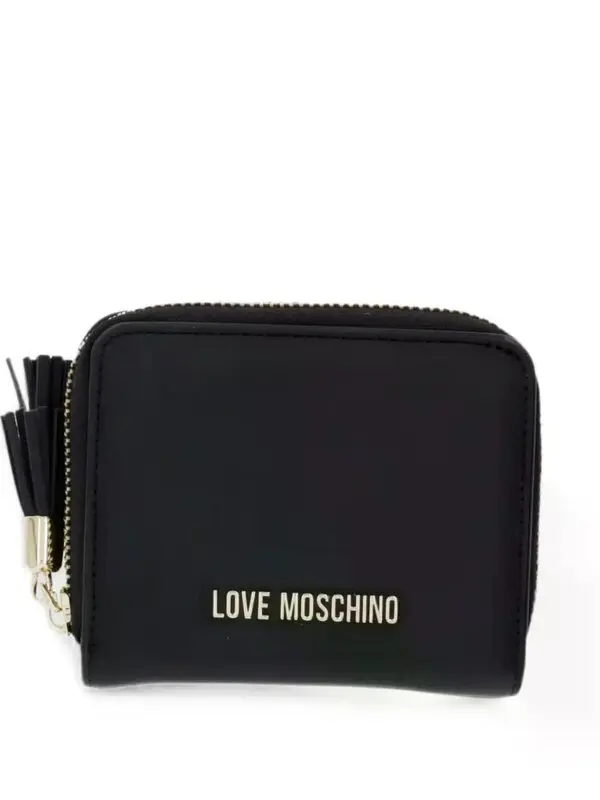 Moschino Logo-plaque Zip Wallet - Black