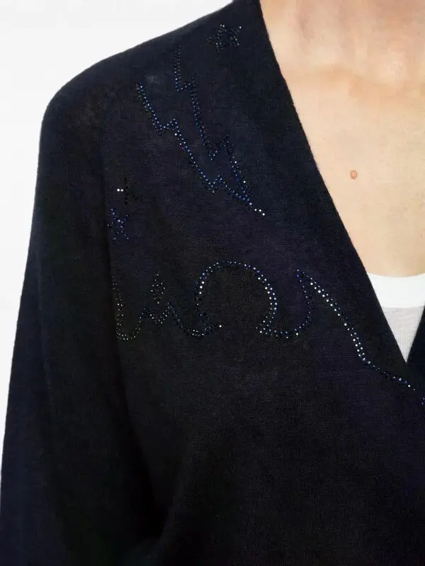 Zadig&Voltaire Daffy Cashmere Cardigan With Rhinestone Embellishments