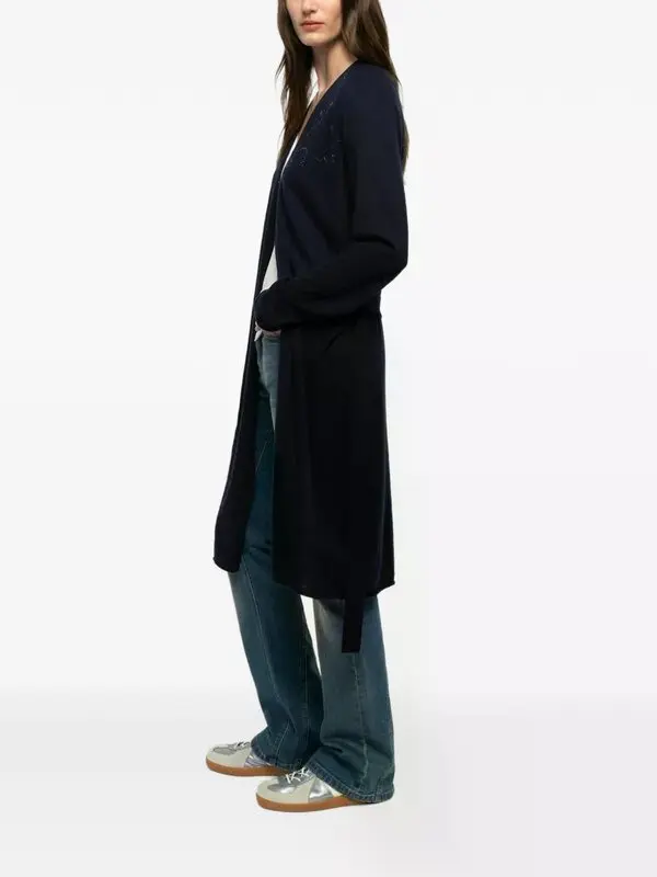 Zadig&Voltaire Daffy Cashmere Cardigan With Rhinestone Embellishments - Blue