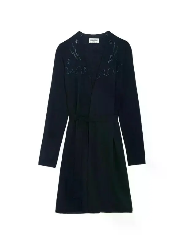 Zadig&Voltaire Daffy Cashmere Cardigan With Rhinestone Embellishments - Blue