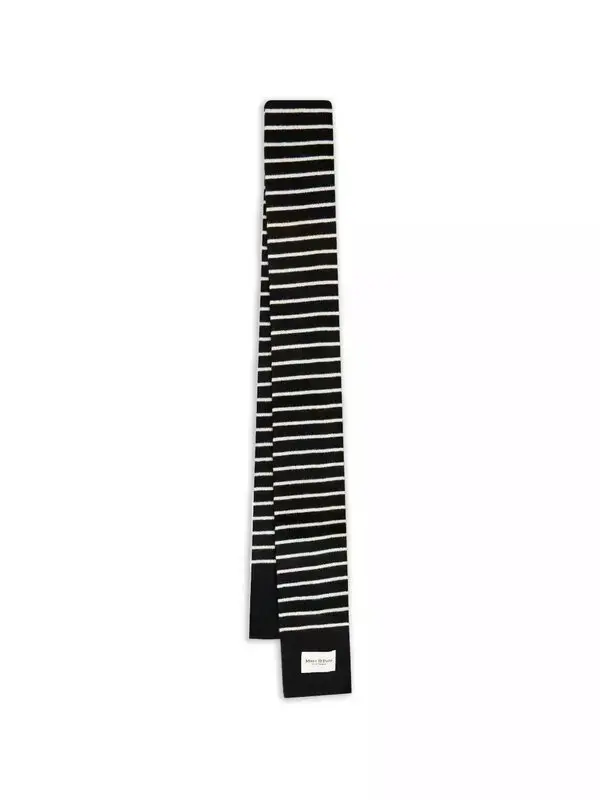 Marc O'polo Striped Wool Scarf - Black