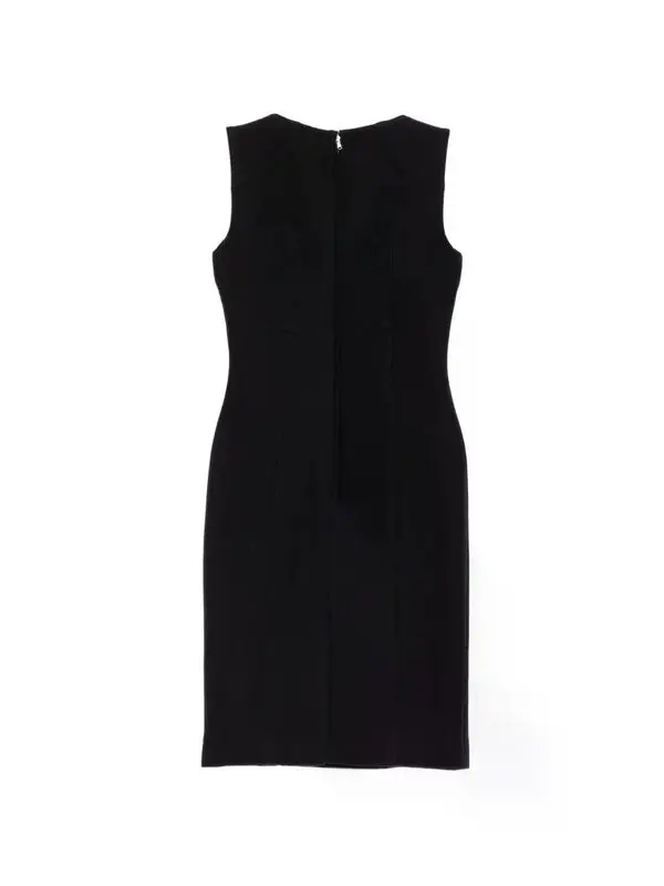Dolce & Gabbana Sleeveless Fitted Sheath Dress With Decorative Pockets