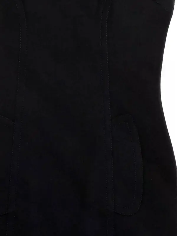 Dolce & Gabbana Sleeveless Fitted Sheath Dress With Decorative Pockets
