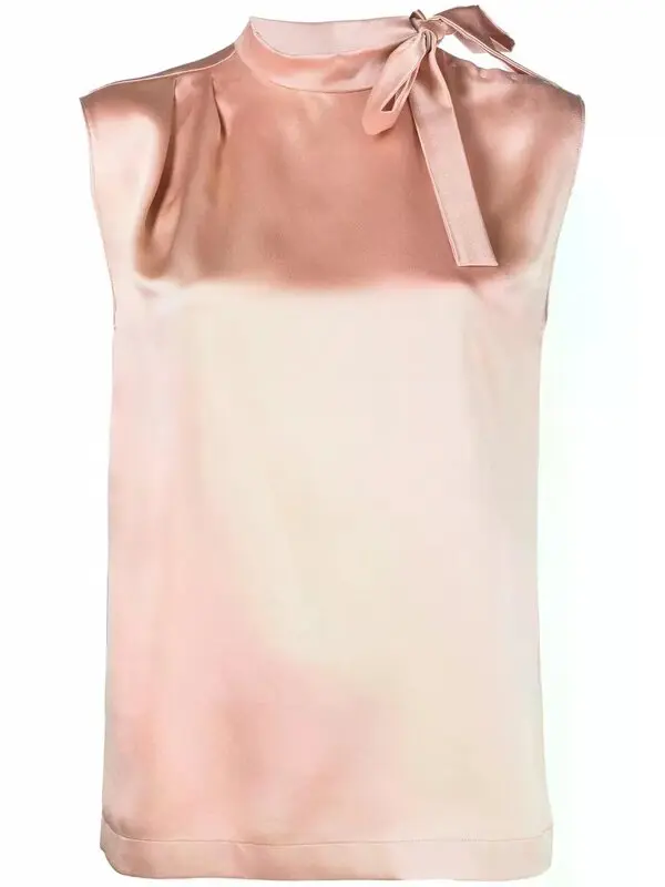Alberta Ferretti Pussy-bow Silk Blouse - Orange