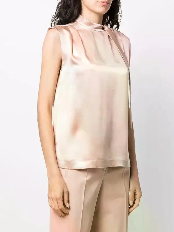 Alberta Ferretti Pussy-bow Silk Blouse - Orange