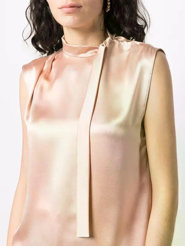 Alberta Ferretti Pussy-bow Silk Blouse - Orange