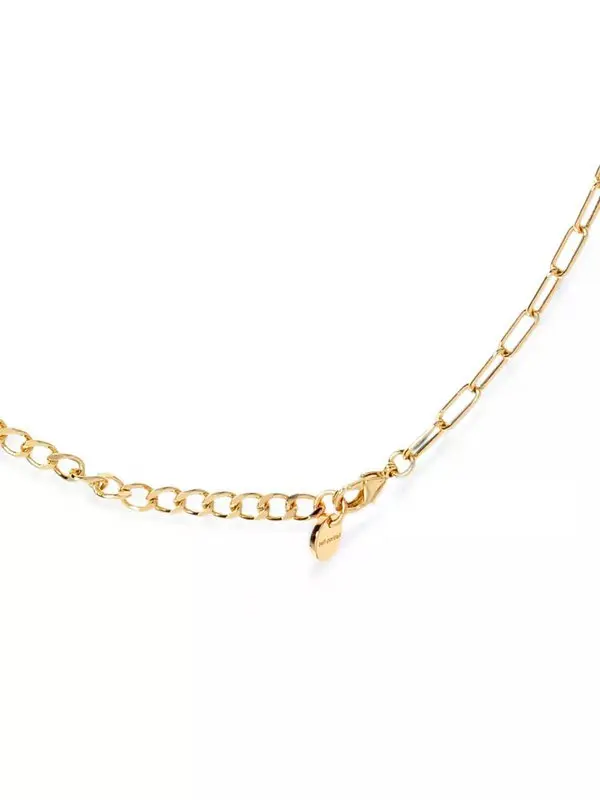 SELF-PORTRAIT Tone Link Chain Charm Necklace With Shell Pendants And Faux Pearls