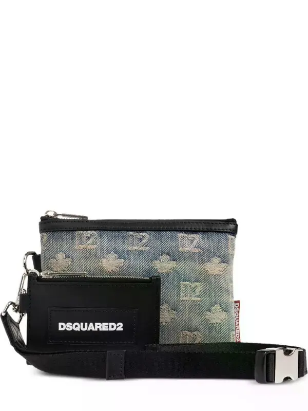 Dsquared2 Monogram Denim Pouch Bag - Blue
