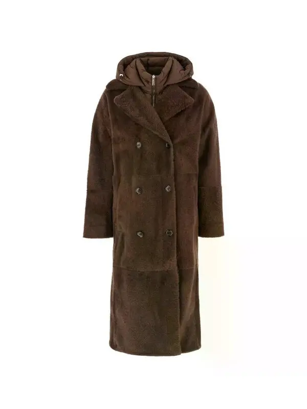 MOORER Hooded Double-breasted Coat