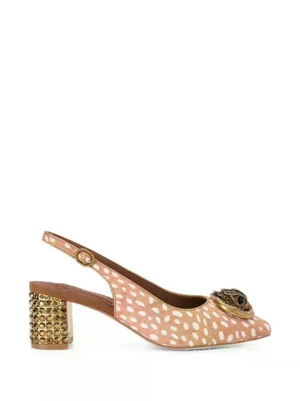 Kurt Geiger Chelsea Eagle Head Slingback Heeled Pumps - Brown