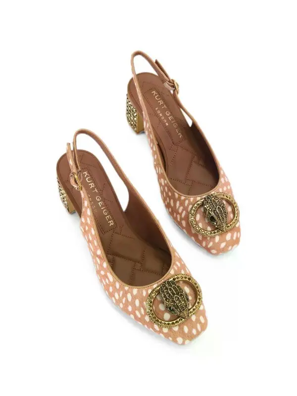 Kurt Geiger Chelsea Eagle Head Slingback Heeled Pumps - Brown