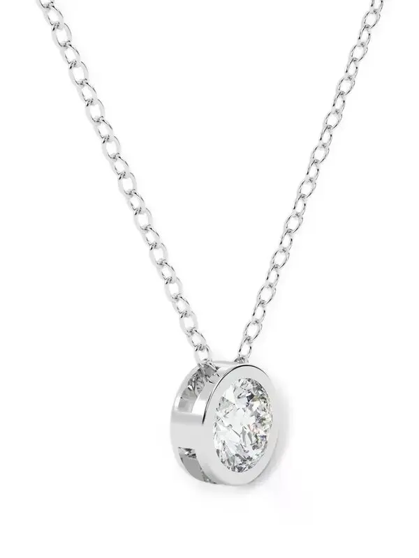 Diamond Essentials 14k White Gold Bezel-set Diamond Necklace - Silver