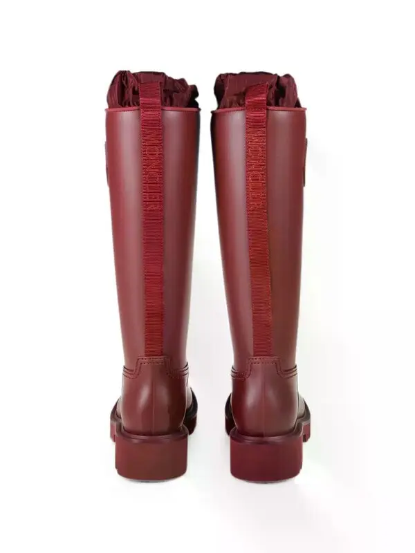 Moncler Logo-patch Drawstring Knee-high Boots - Red