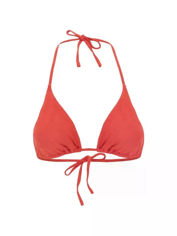 Polo Ralph Lauren Logo-jacquard Triangle Bikini Top - Red