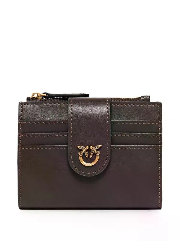 Pinko Love Birds Leather Wallet - Brown