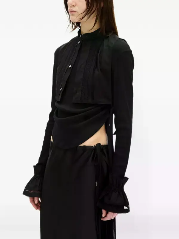 ANN DEMEULEMEESTER Cotton Ruffled Cuffs Top