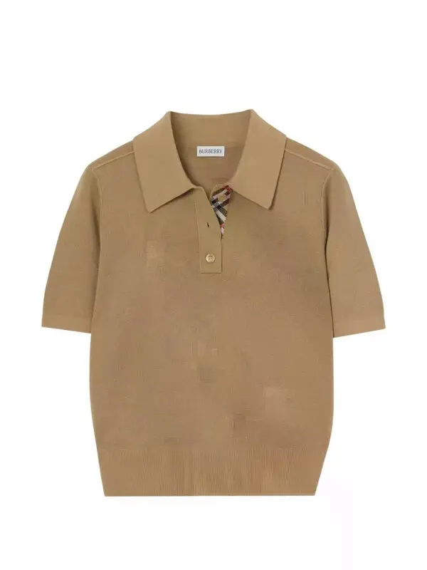 Burberry Lightweight Wool Polo Shirt With Signature Check Detail