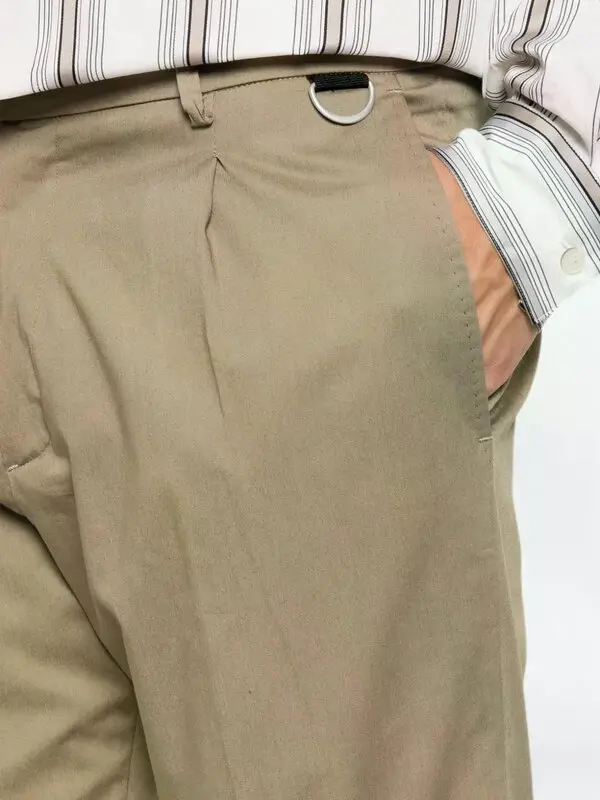 LOW BRAND D-ring Detail Pleated Trousers